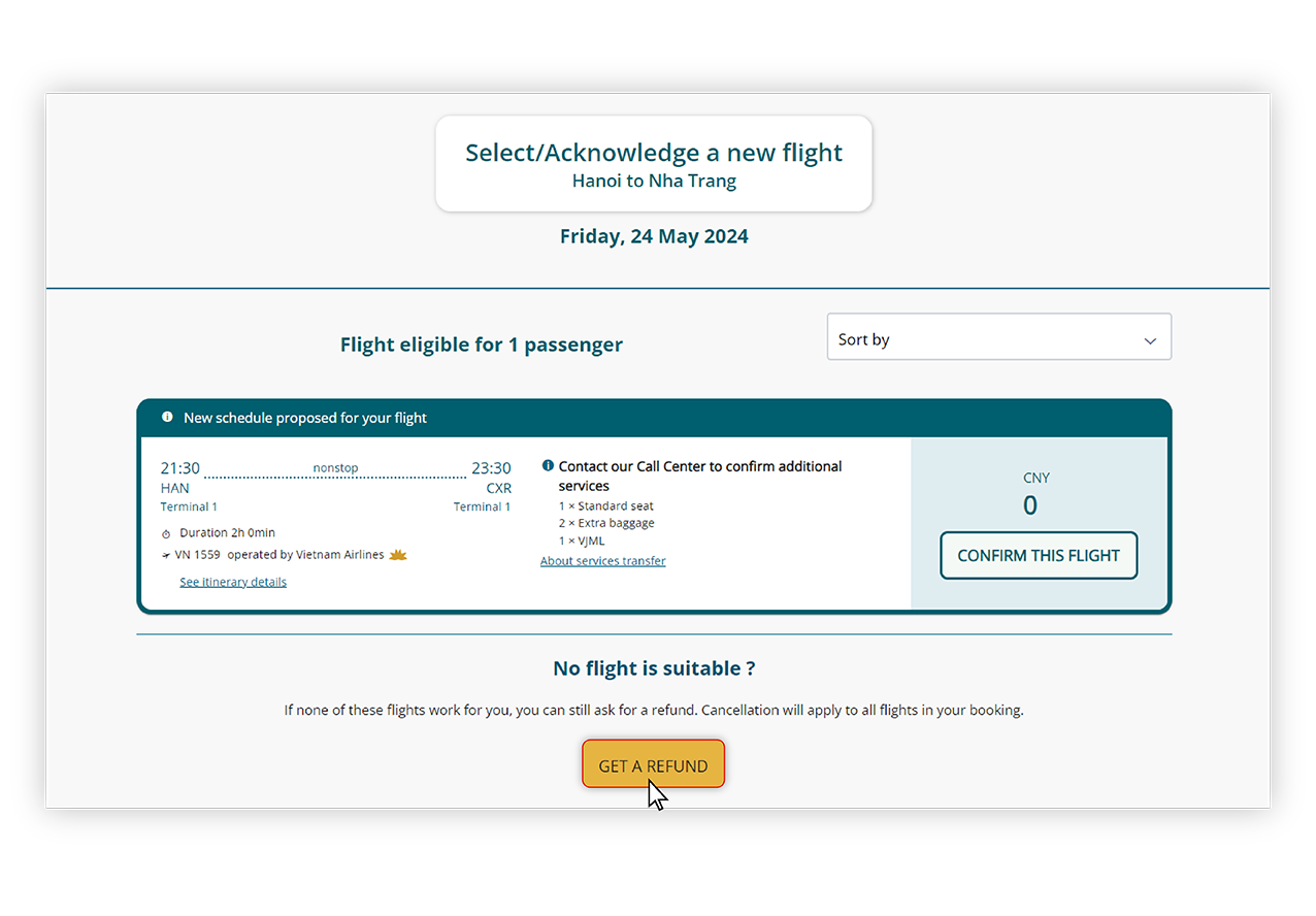 Vietnam Airlines | Guidelines for Involuntary Flight Changes and Ticket ...