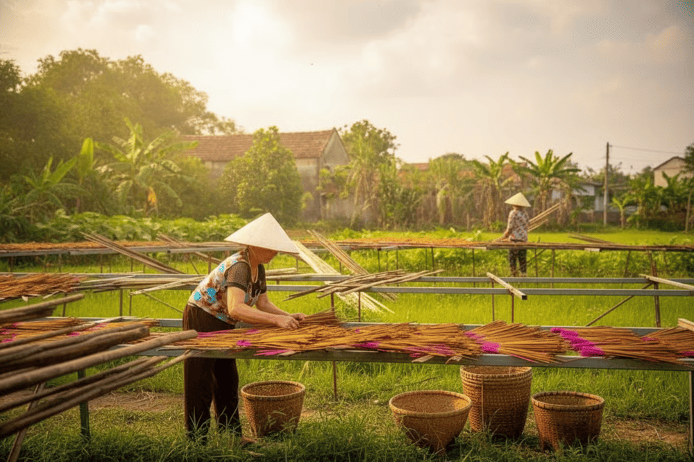 Vietnam Airlines | Quang Phu Cau Incense Village Hanoi: Where Red ...
