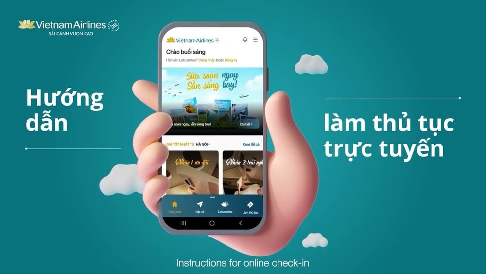 Điều kiện, cách check-in vé máy bay online Vietnam Airlines