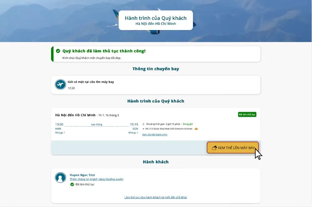 Điều kiện, cách check-in vé máy bay online Vietnam Airlines